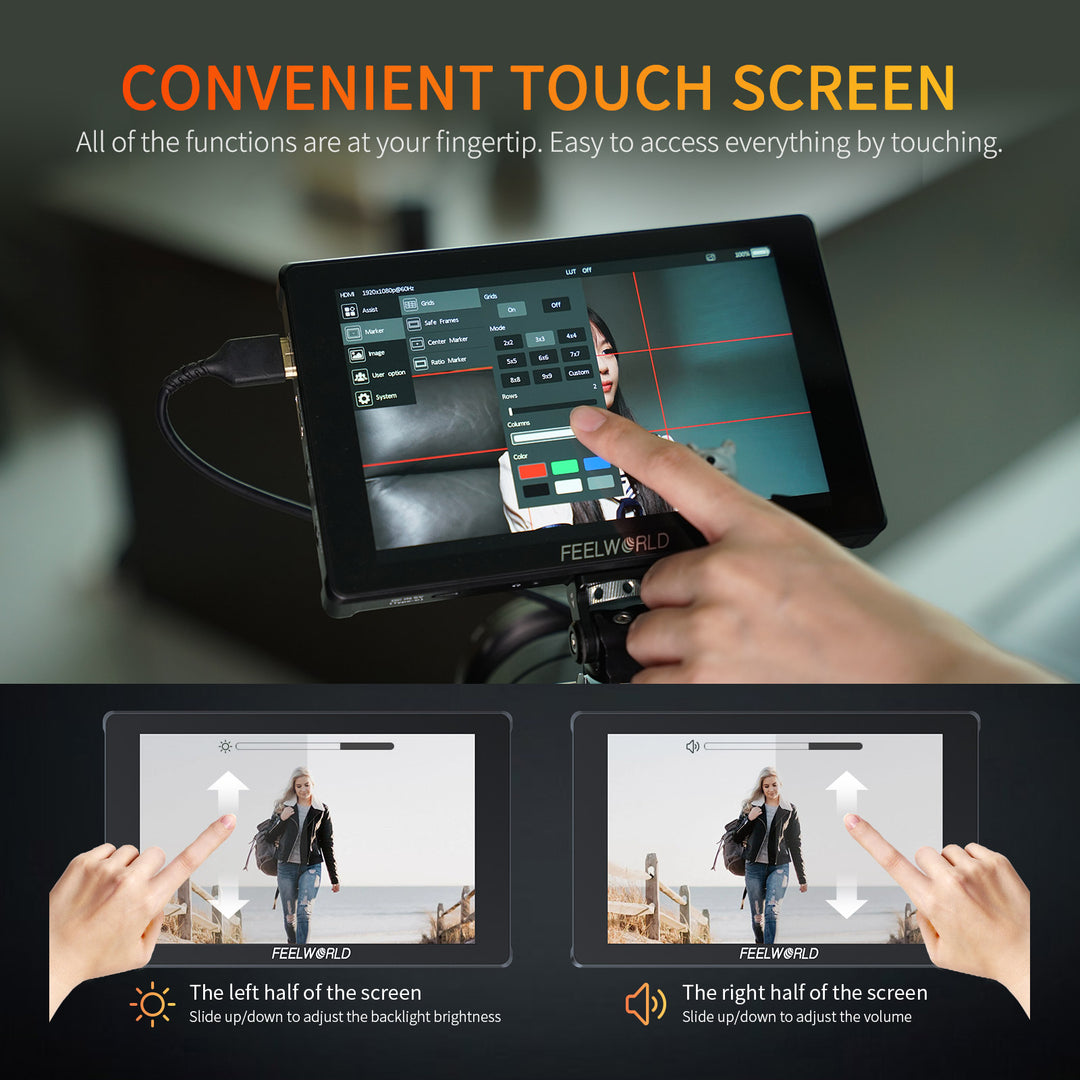 FEELWORLD F7 PLUS 7 Inch 1200nit DSLR Camera Field Monitor Touchscreen ...