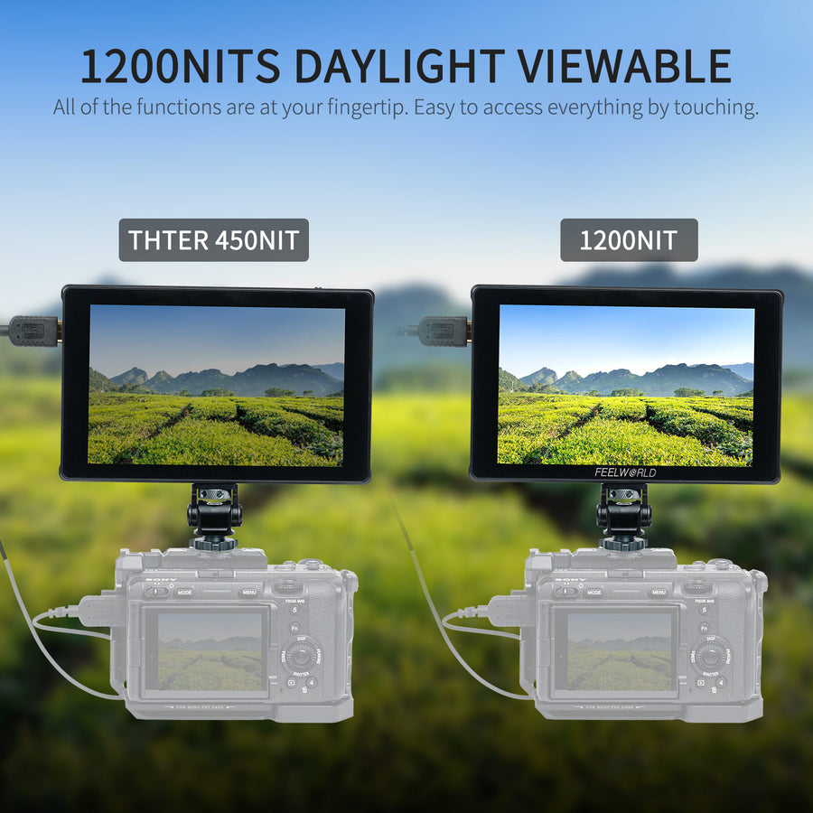 FEELWORLD F7 PLUS 7 Inch 1200nit DSLR Camera Field Monitor Touchscreen ...
