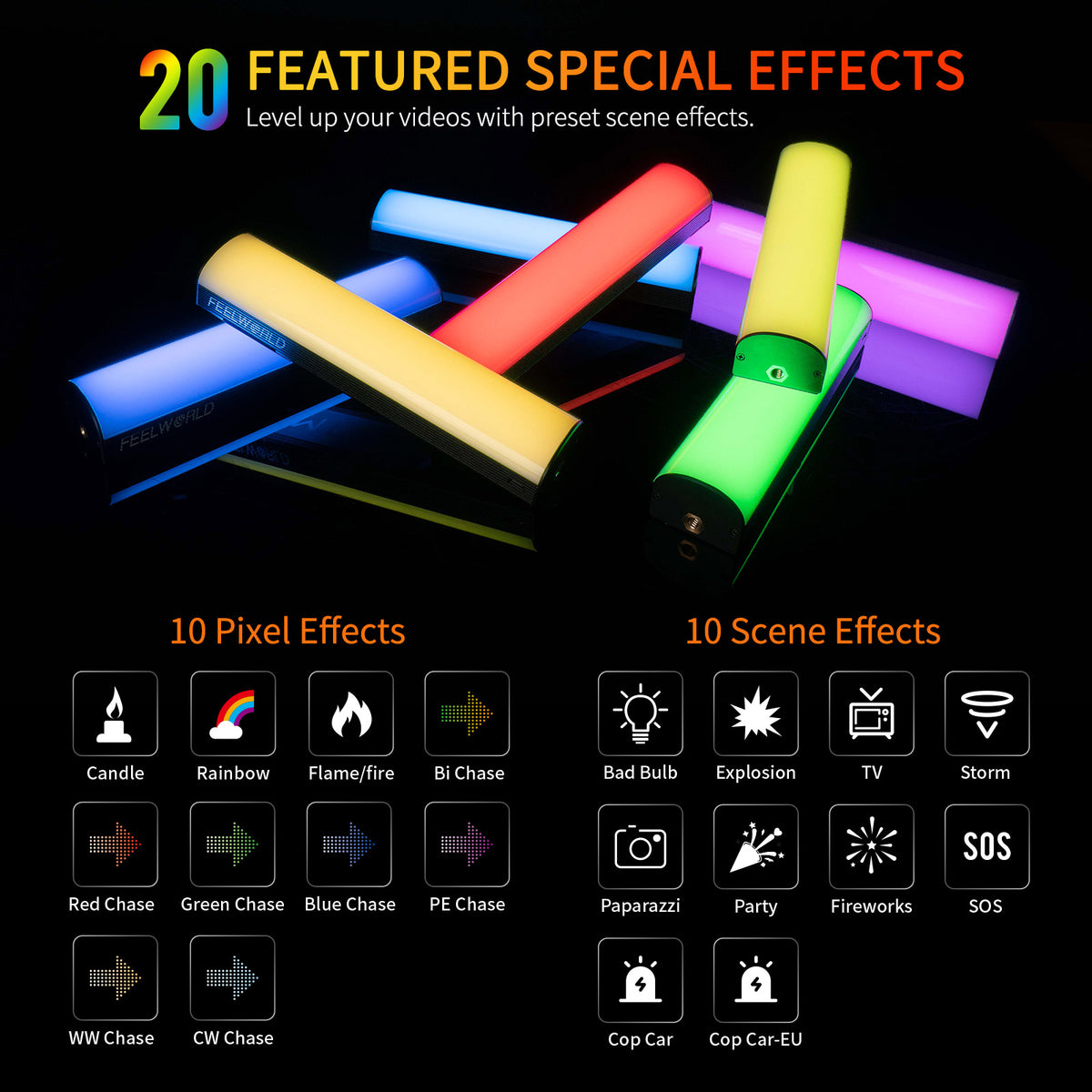 FEELWORLD MT2 Handheld Light Wand,360° RGB LED Video Light – feelworld ...