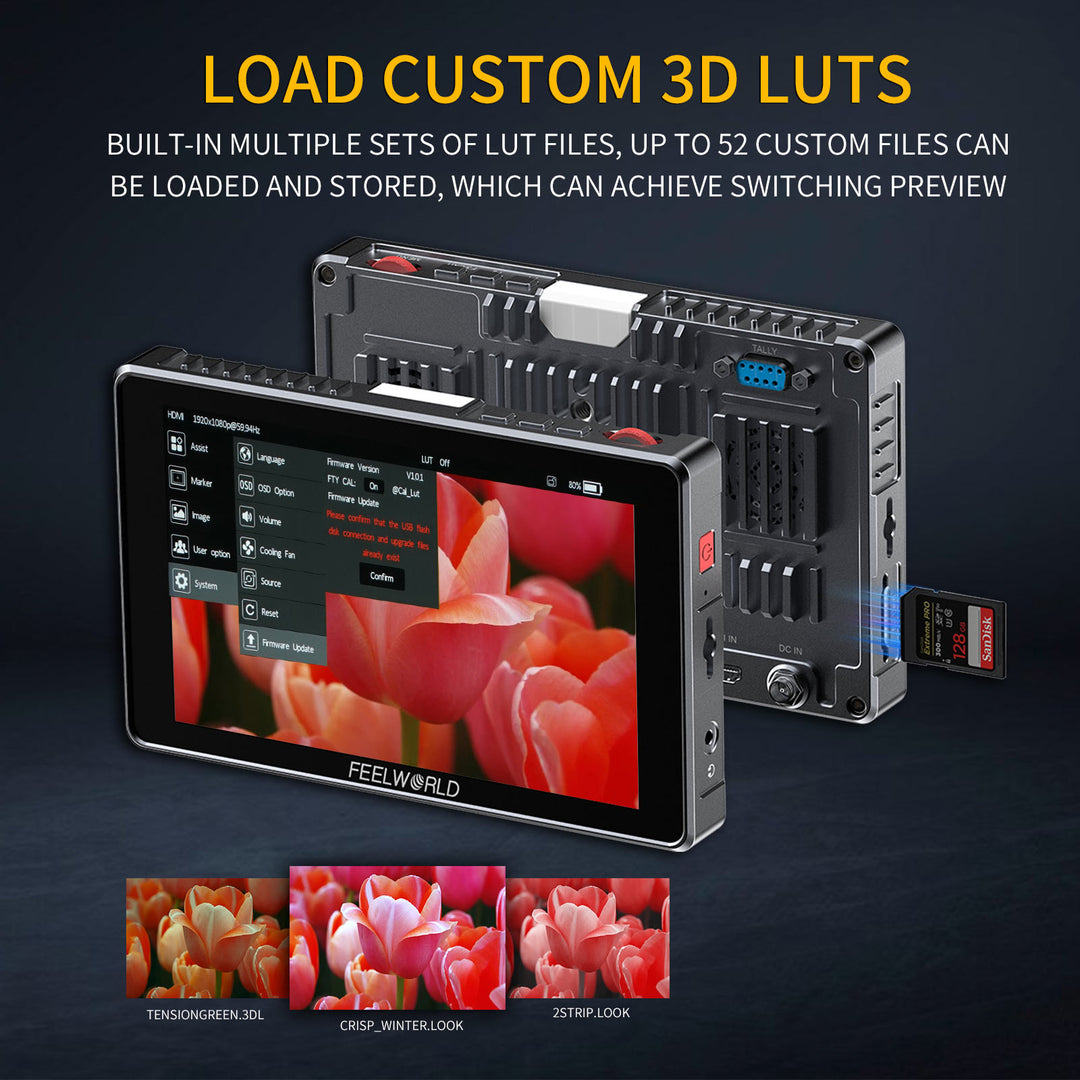 FEELWORLD S7 7-inch 12G-SDI HDMI2.0 Camera Field Monitor High Brightne ...