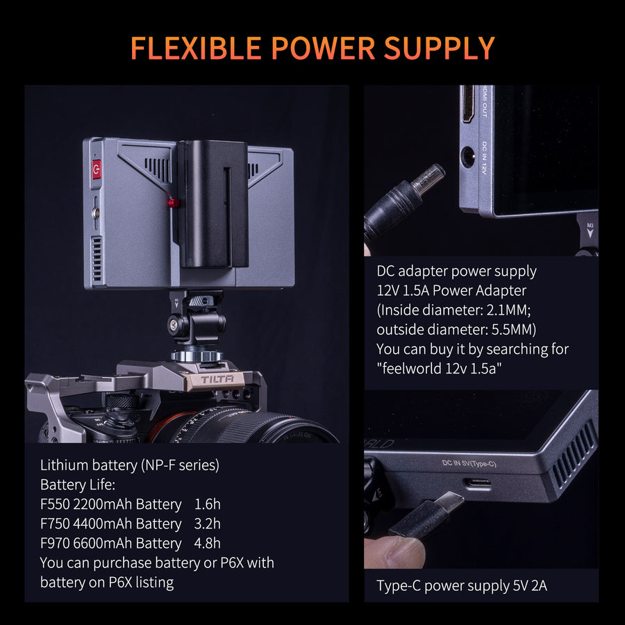 FEELWORLD P6X 5.5 Inch 1000nit Aluminium DSLR Camera Field Monitor ...