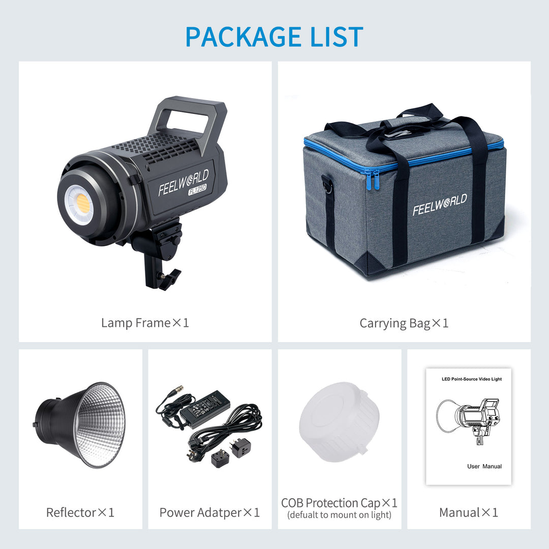 FEELWORLD FL125D 125W 5600K Daylight Point Source Studio Video Light ...